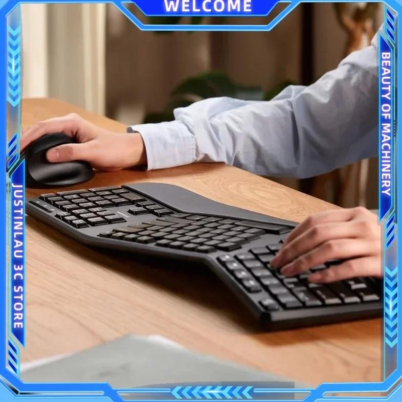 Jual Ergonomic Keyboard Mouse Wireless Combo,Bluetooth 2.4G Ergo Split ...