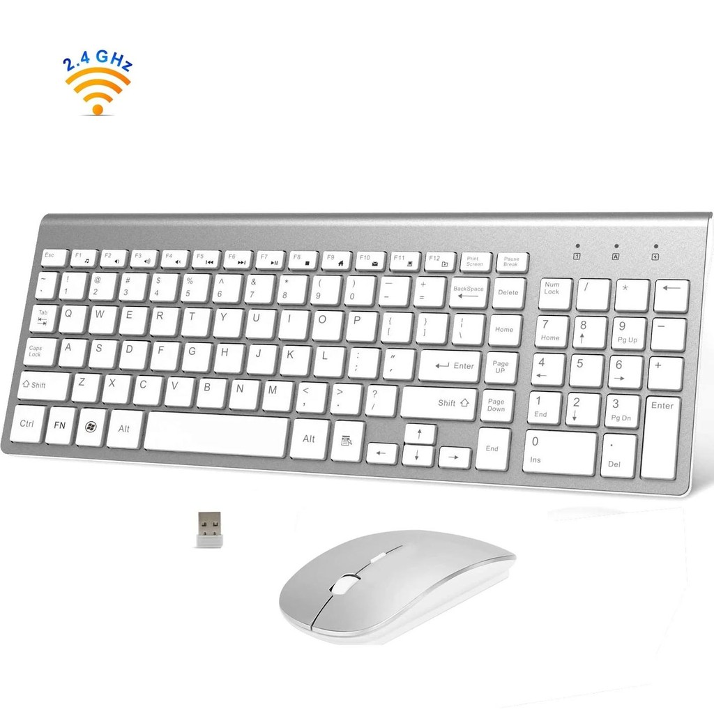 Jual Wireless Keyboard and Mouse Combo 2.4G Ultra Slim Compact Full ...