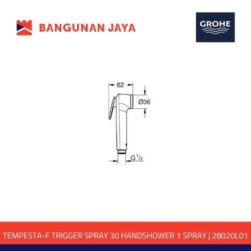 Jual Limited Grohe Kepala Jet Washer Putih Bidet Cebok Kloset 28020L01 ...