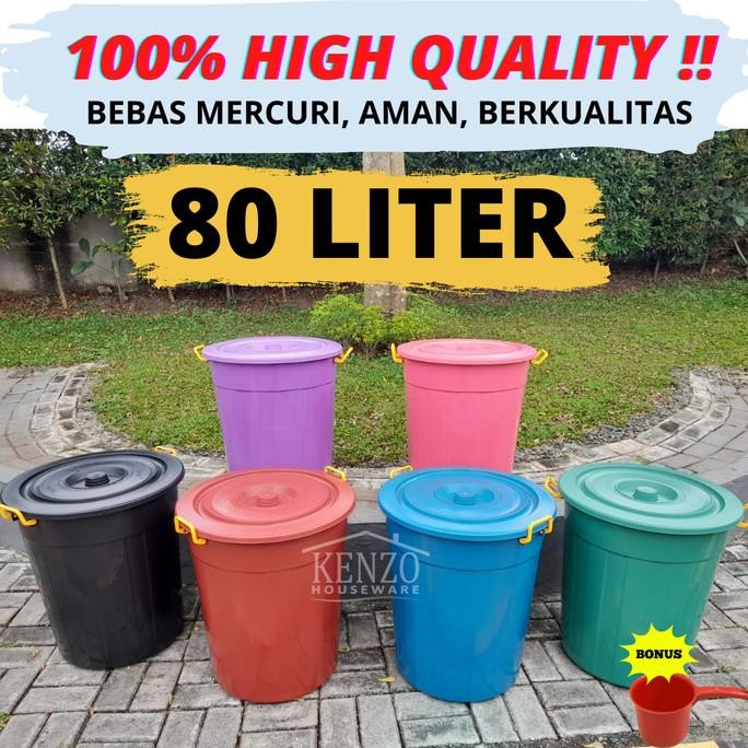 Jual Ember 80 Liter Plastik Warna Merah / Gentong bak air mandi Warna ...