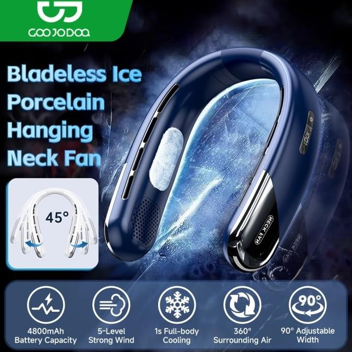 Jual Goojodoq Bladeless Tec Cooling Hanging Neck Fan Type-C Original ...