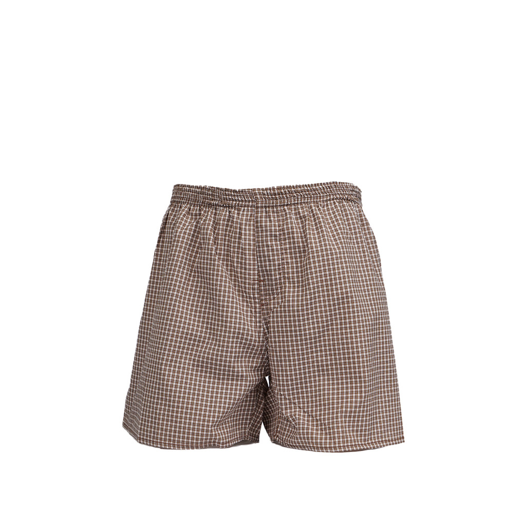 Jual Executive Checked Boxer Brown | Shopee Indonesia
