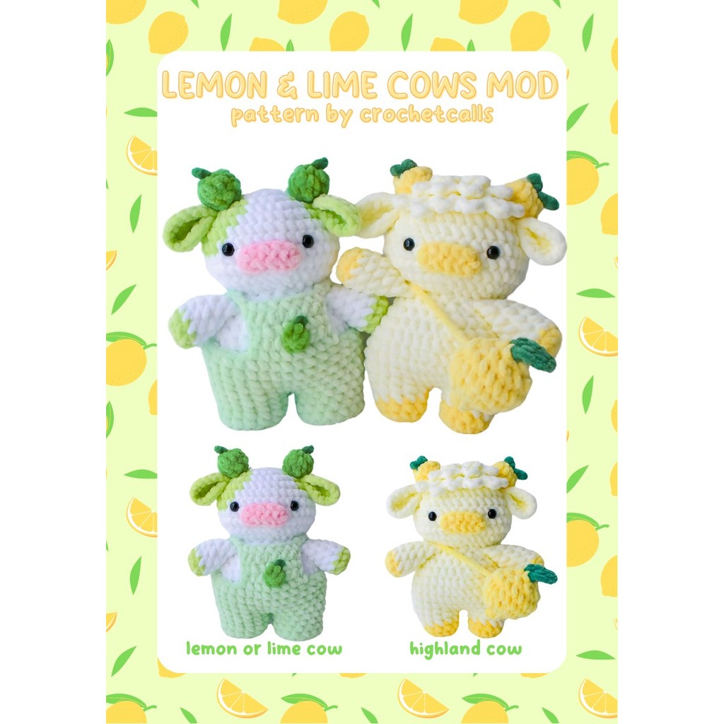Jual Lemon lime cows - PDF Pattern Bukan Boneka | Shopee Indonesia