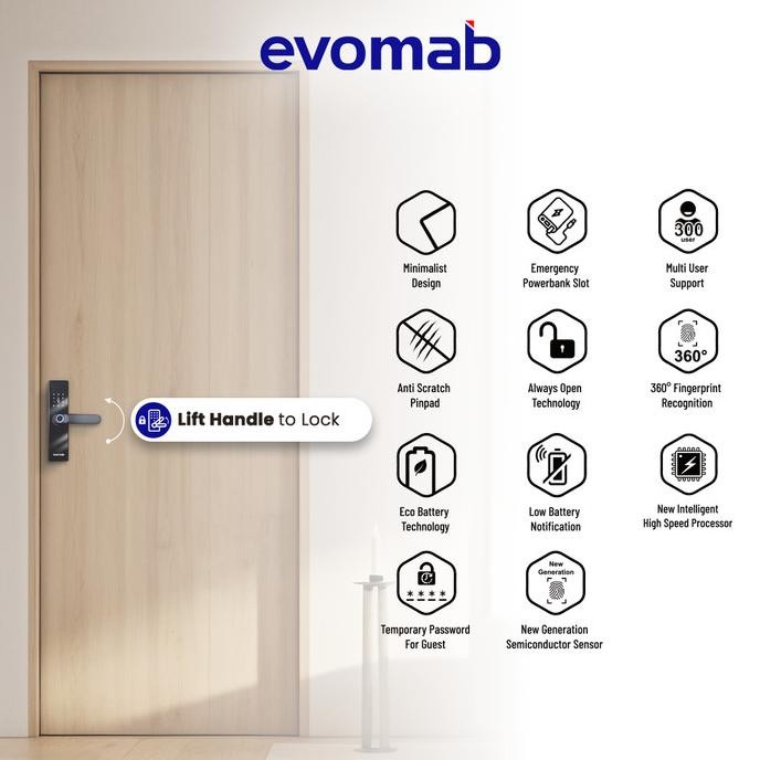 Jual Evomab Smart Door Lock Kunci Pintu Digital Bahasa Indonesia Edlk ...