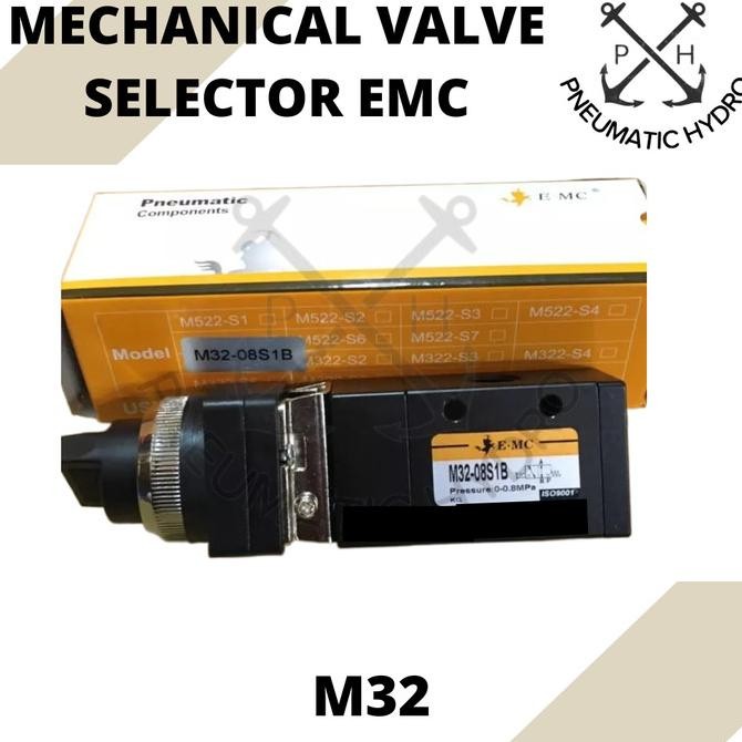 Jual MECHANICAL VALVE PNEUMATIC SELECTOR EMC 3/2 WAY 1/4 M32-08 ORIGINAL DAN TERPERCAYA | Shopee ...