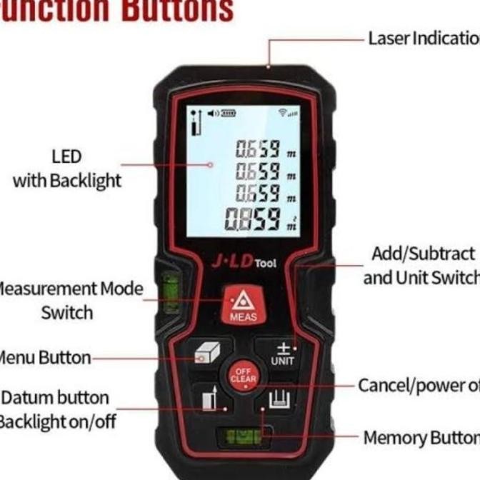 Jual JLD METERAN LASER DISTANCE DIGITAL LCD 50M 80M 100M DISTANCE LASER ...