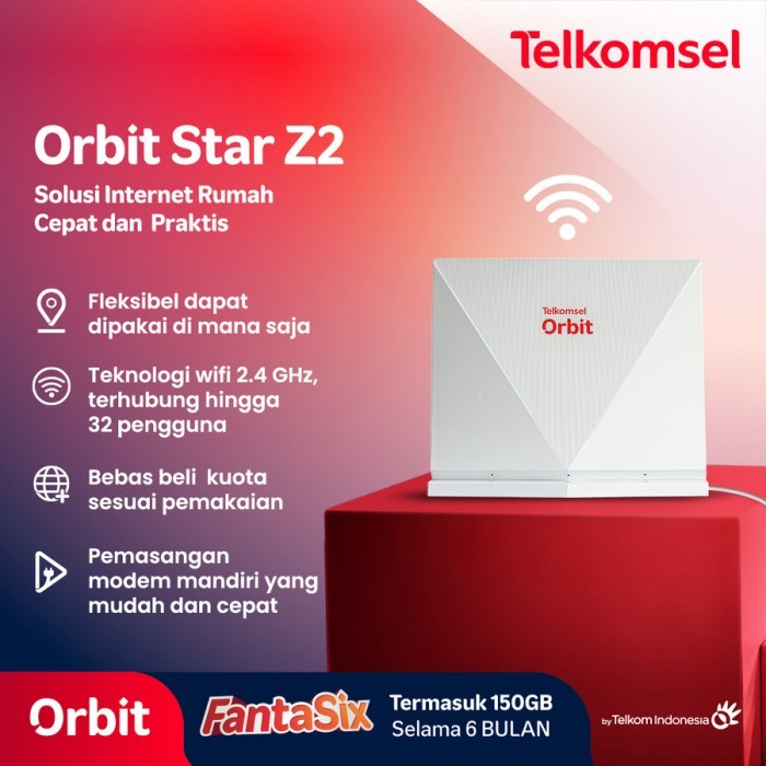 Jual Modem Wifi 4G Telkomsel Orbit Star Z2 ZTE MF293N Free Data 150 GB ...
