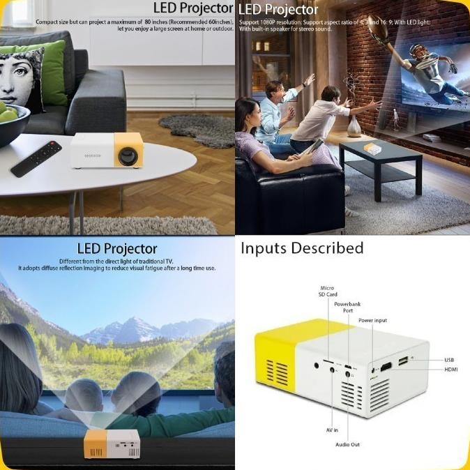 Jual Mini Proyektor Led Yg300 Yg-300 Yg 300 Lcd Portable Projector Home ...