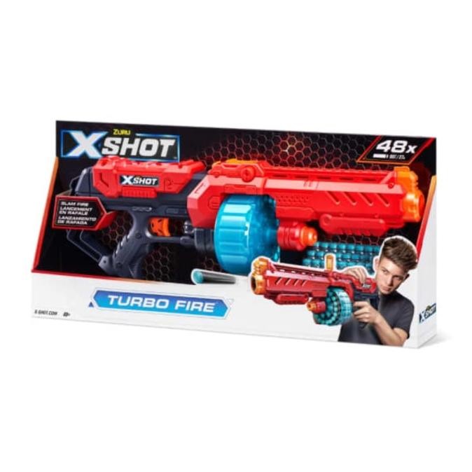 Jual Zuru XShot X Shot Excel Red Turbo Fire Foam Dart Blaster | Shopee ...