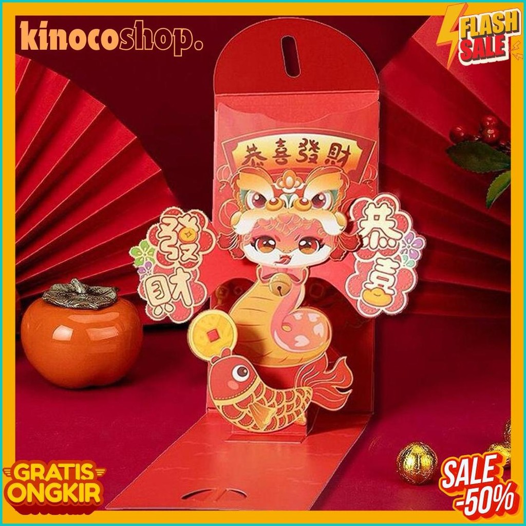 Jual 3D Angpau Imlek 2025 Wood Snacke Year / Amplop Angpao Cny Tahun ...