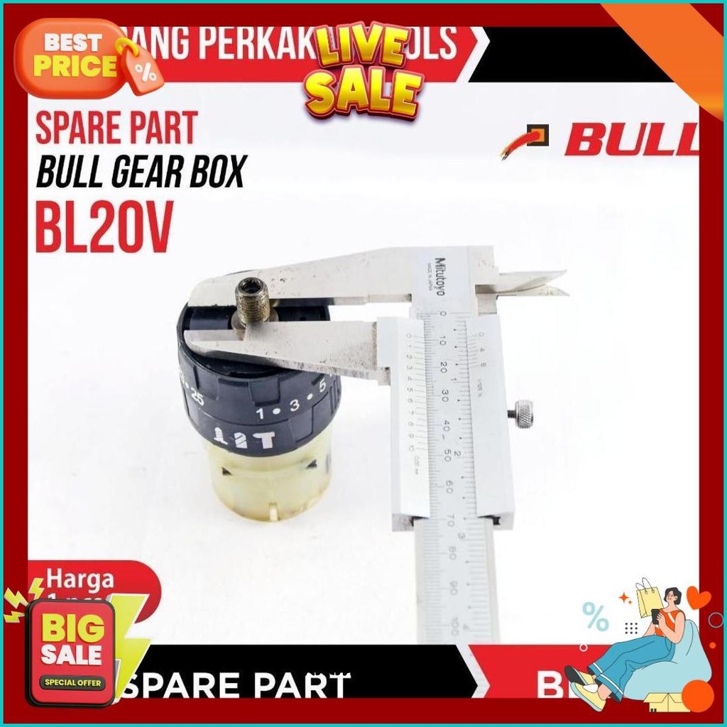 Jual Bull Gearbox Gigi Set Bor Impact Baterai 20V 21V Cordless Drill ...