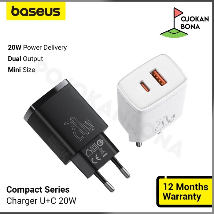 Jual Baseus Adapter Charger Compact Quick Charger U+C 20W | Shopee ...