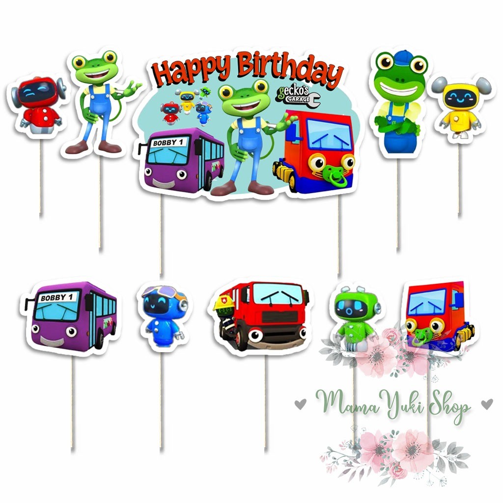Jual Topper Cake Hiasan Kue Ulang Tahun Anak motif GECKO GARAGE GECKO'S ...