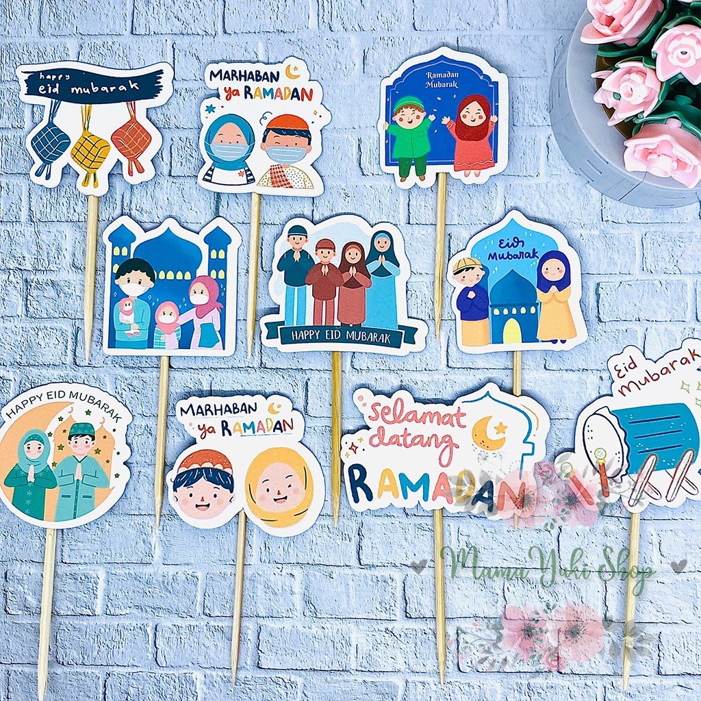Jual Topper Cake Hiasan Kue Pudding Cupcake motif RAMADHAN Topper IDUL ...