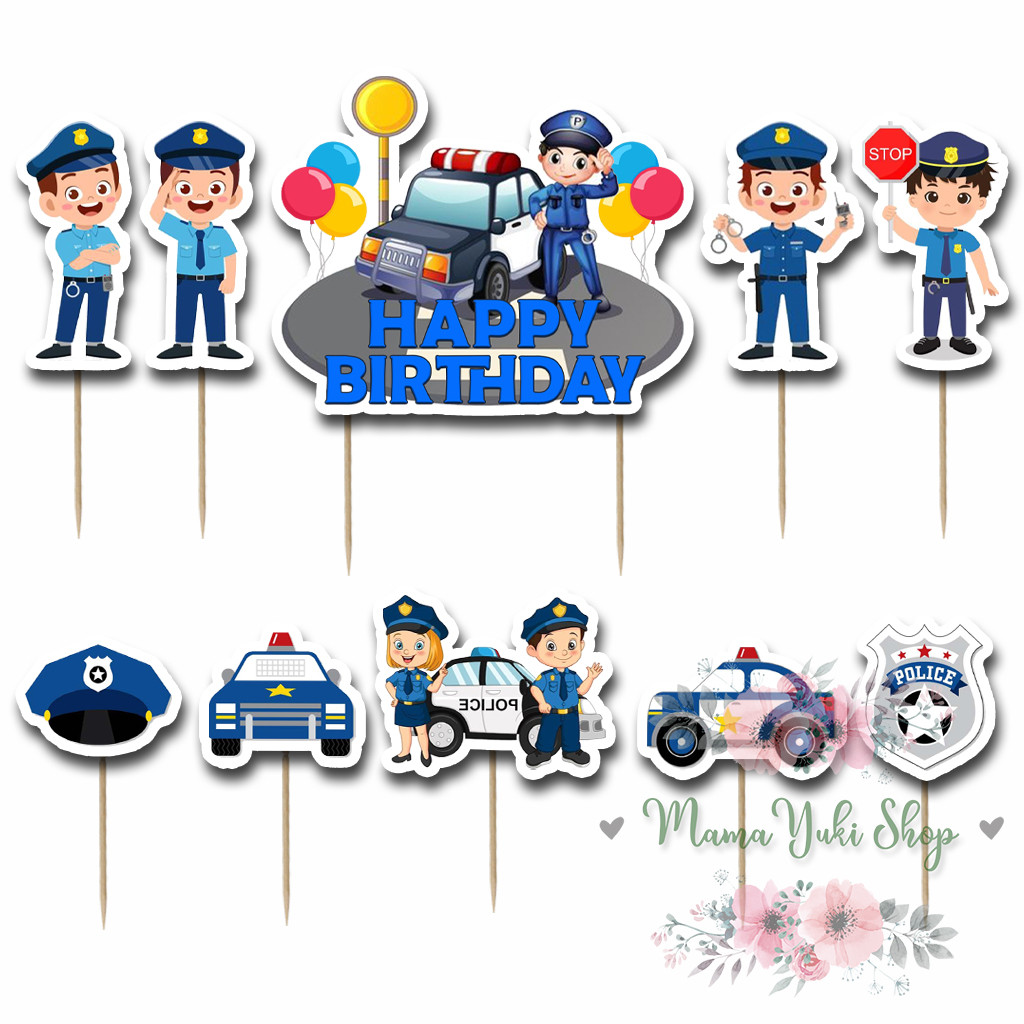 Jual Topper Cake Hiasan Kue Ulang Tahun Anak motif POLICE POLISI ...