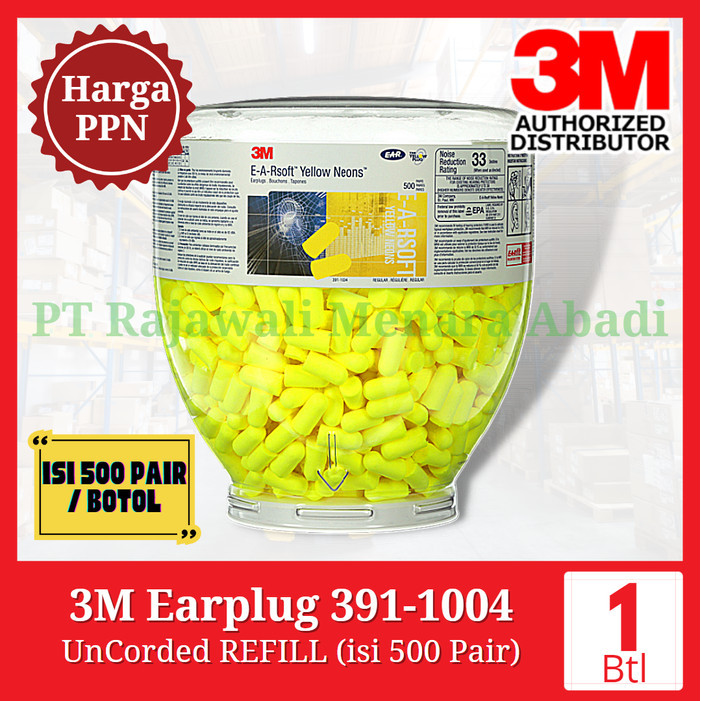 Jual Jual 3M Yellow Neon Refill Earplug 391-1004 Uncorded (1 Botol Isi 500 Pair) | Shopee Indonesia