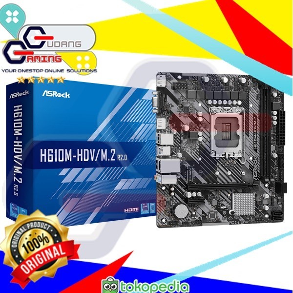 Jual Motherboard ASROCK H610M HDV M.2 LGA1700 DDR4 H610 M HDV M2 r2.0 | Shopee Indonesia