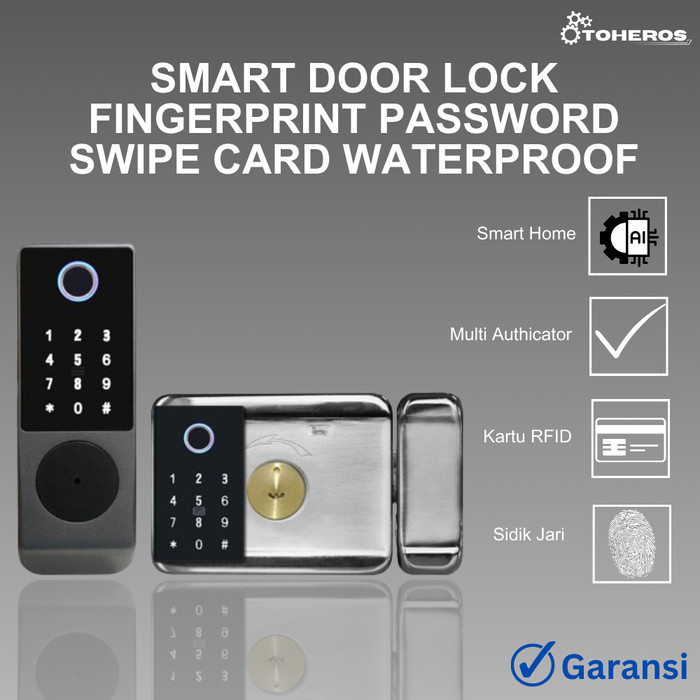 Jual Kunci Pintu Pintar Smart Lock Door Acces Fingerprint Password Swipe Card Waterproof Se01 ...