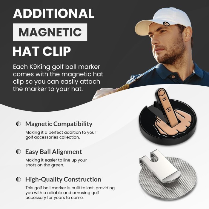 Jual K9King Ultimate Middle Finger Golf Ball Marker With Magnetic Hat ...