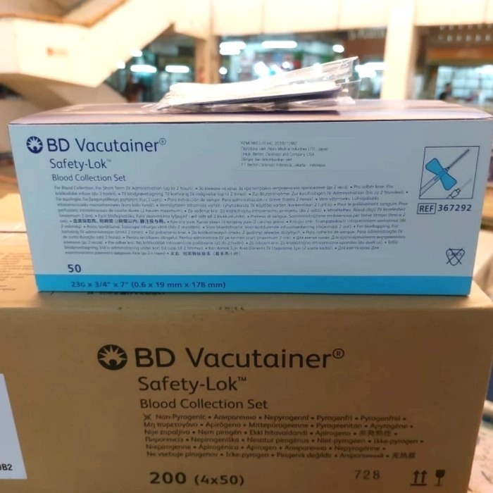 Jual Bd Wing Needle 23G Bd Vacutainer Safety Lok Isi 50 Terlaris ...