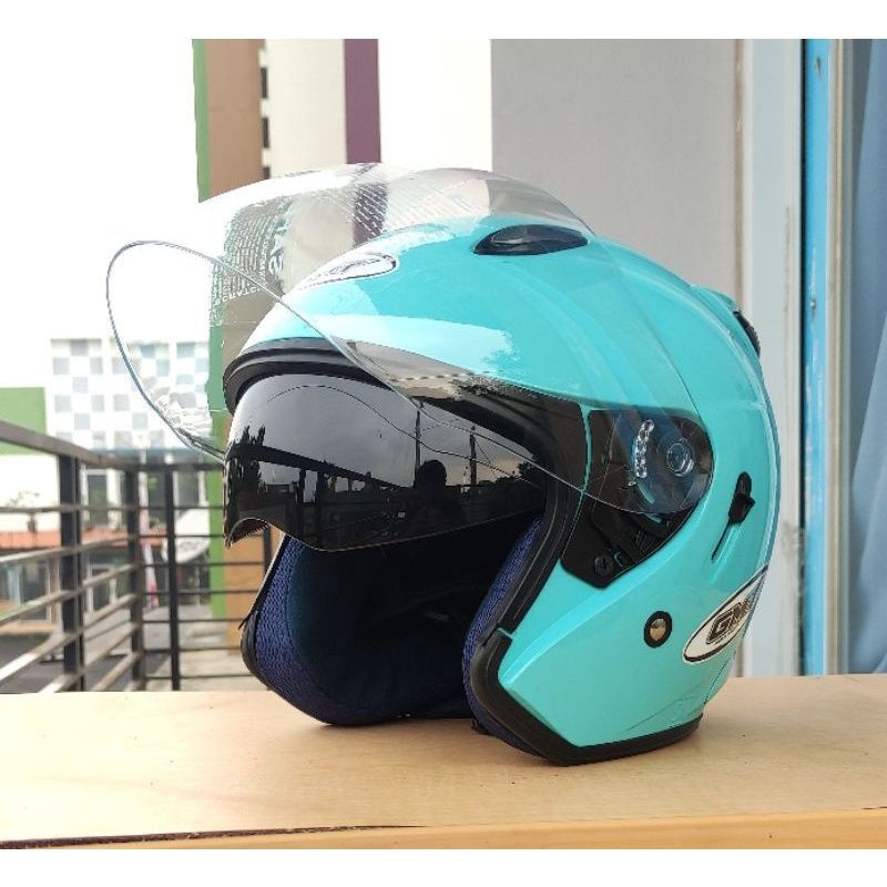 Jual Murah Helm Sepeda Motor Half Face Double Visor Gmt Original/Helm ...