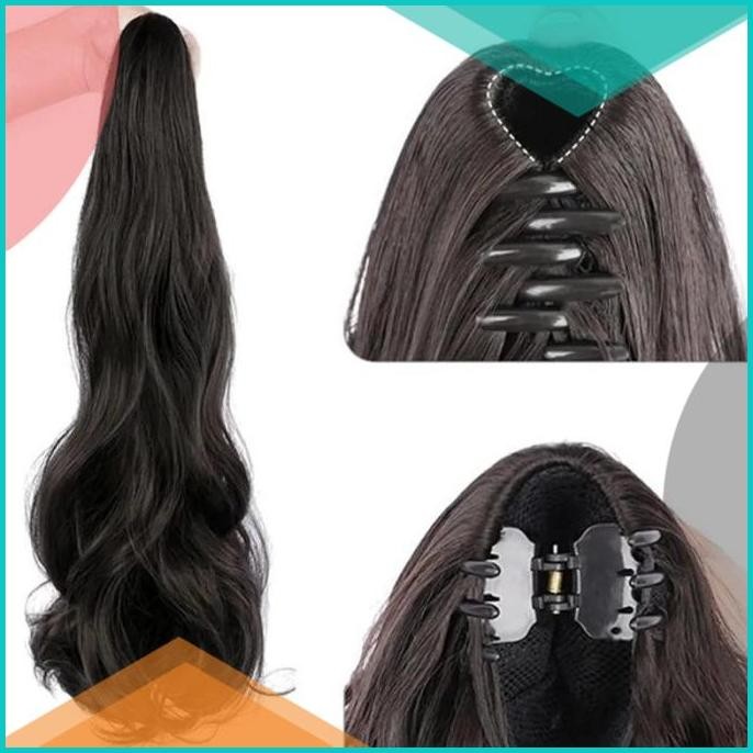 Jual Rambut Palsu Jepit Model Gelombang Panjang 55cm Bahan Berkualitas ...