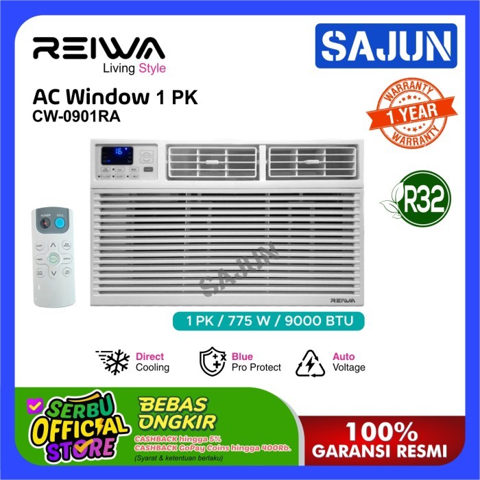 Jual REIWA AC Window 1 PK CW-0901RA AC Low Watt 1PK | Shopee Indonesia