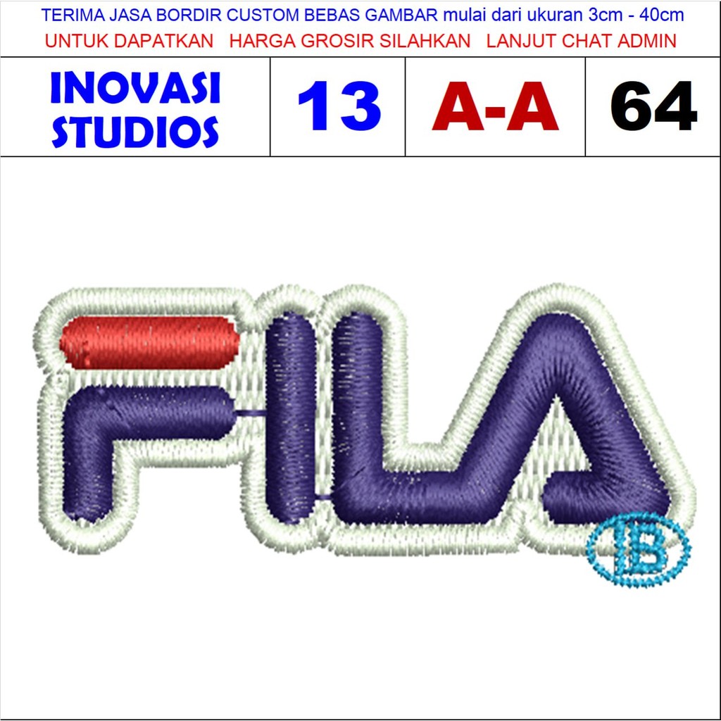 Jual PATCH BORDIR LOGO BRAND/FILA-OUTLINE ( A-A64 ) - IPATCH STUDIOS ...