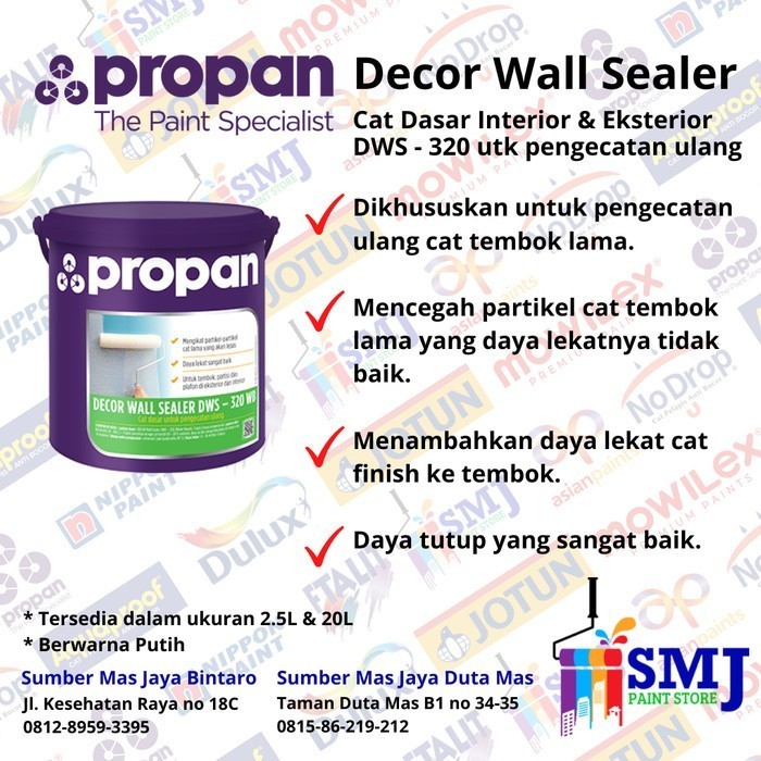 Jual Cat Dasar Tembok Lama PROPAN DECOR WALL SEALER DWS-320 waterbased ...