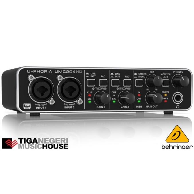 Jual BEHRINGER UPHORIA UMC204HD 2X4 24BIT 192KHZ USB AUDIO INTERFACE ...