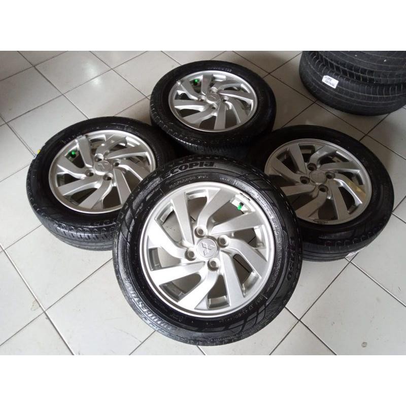 Jual Velg Original Mobil Mitsubishi Mirage Ring 14 Pcd 4X100 Lebar 4,5 Et 46 Ban Bridgestone 165 ...