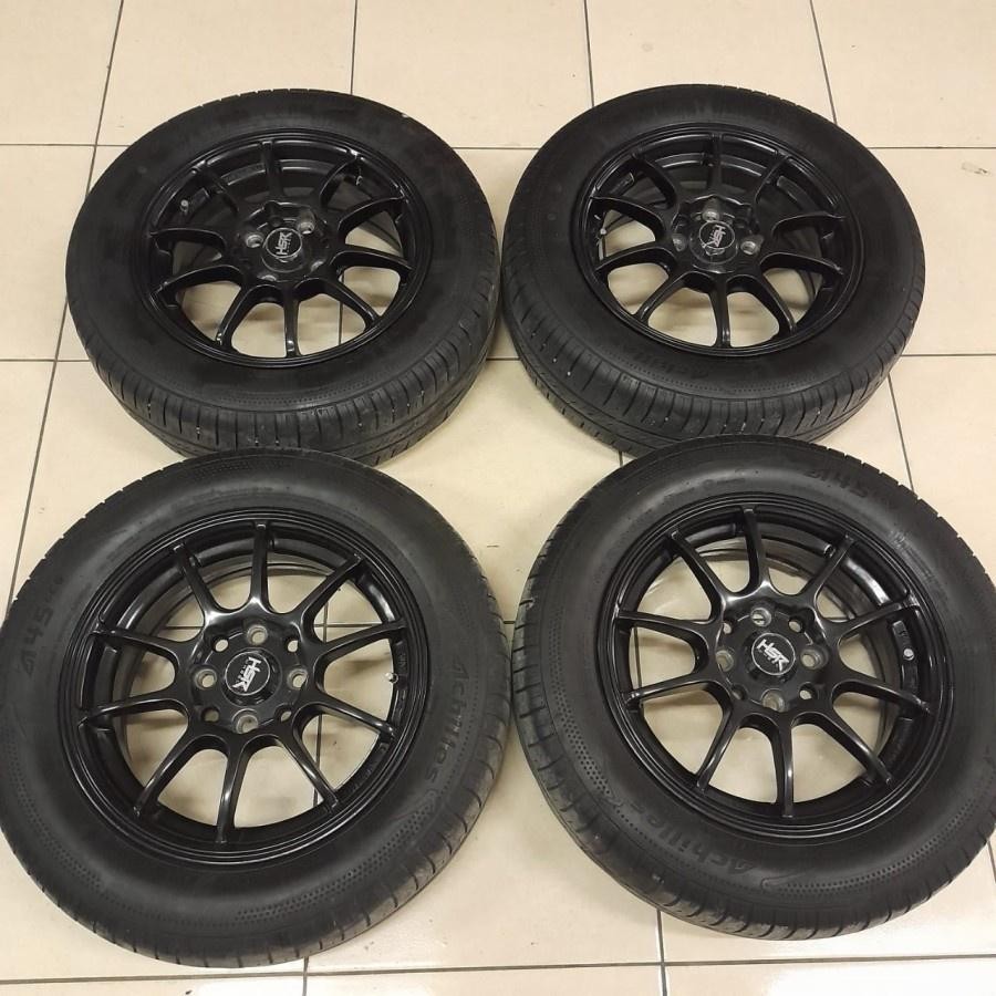 Jual Velg Mobil Bekas Buat Agya Avanza Sigra Brio Ring 14 Pcd 4X100 4X114 Hsr Misaki Black ...