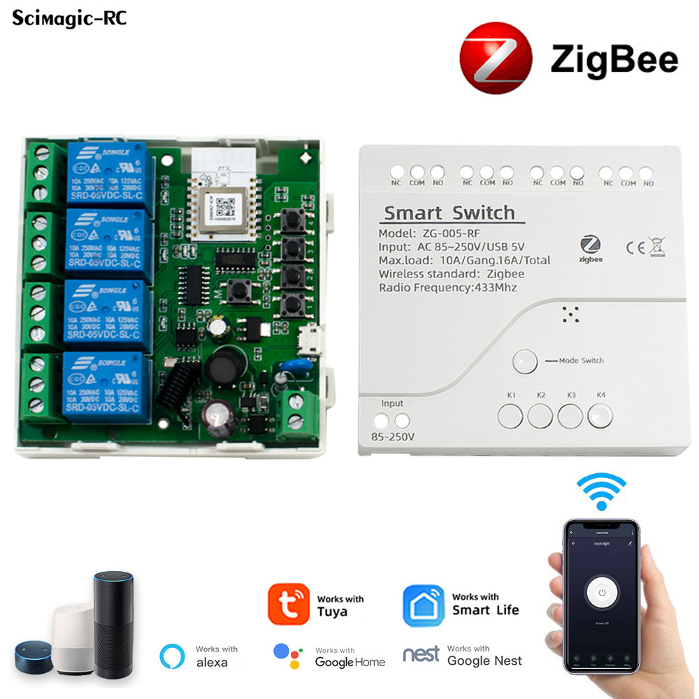Jual ZigBee Relay Modu Wiress APP Remote Control 1/2/4CH | Shopee Indonesia