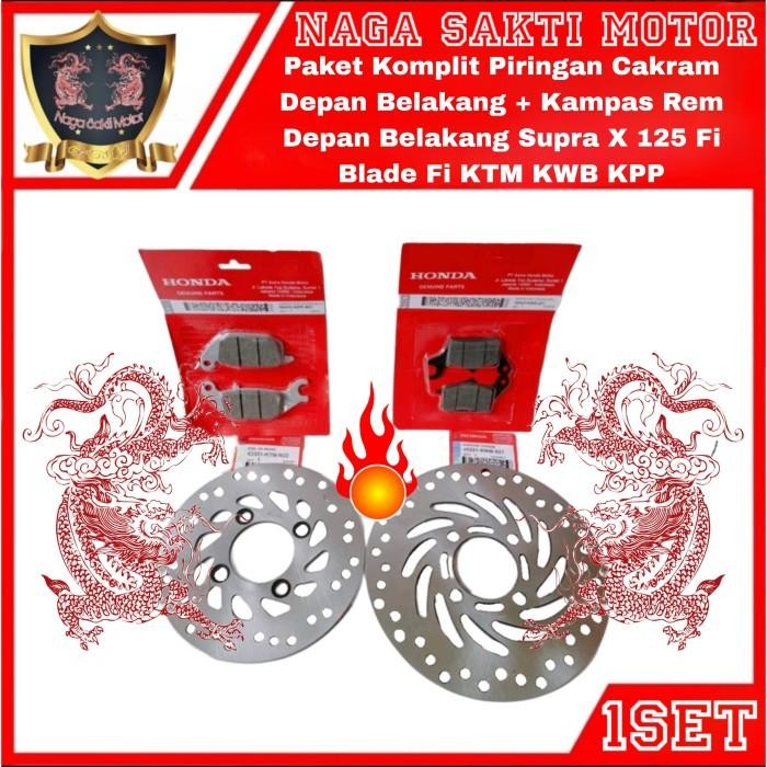 Jual Paket Komplit Piringan Cakram Depan Belakang + Kampas Rem Depan Belakang Supra X 125 Fi ...