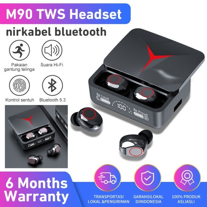 Jual M90 TWS GAMING Headset Bluetooth v5.3 Pro HD Led Display | Shopee Indonesia