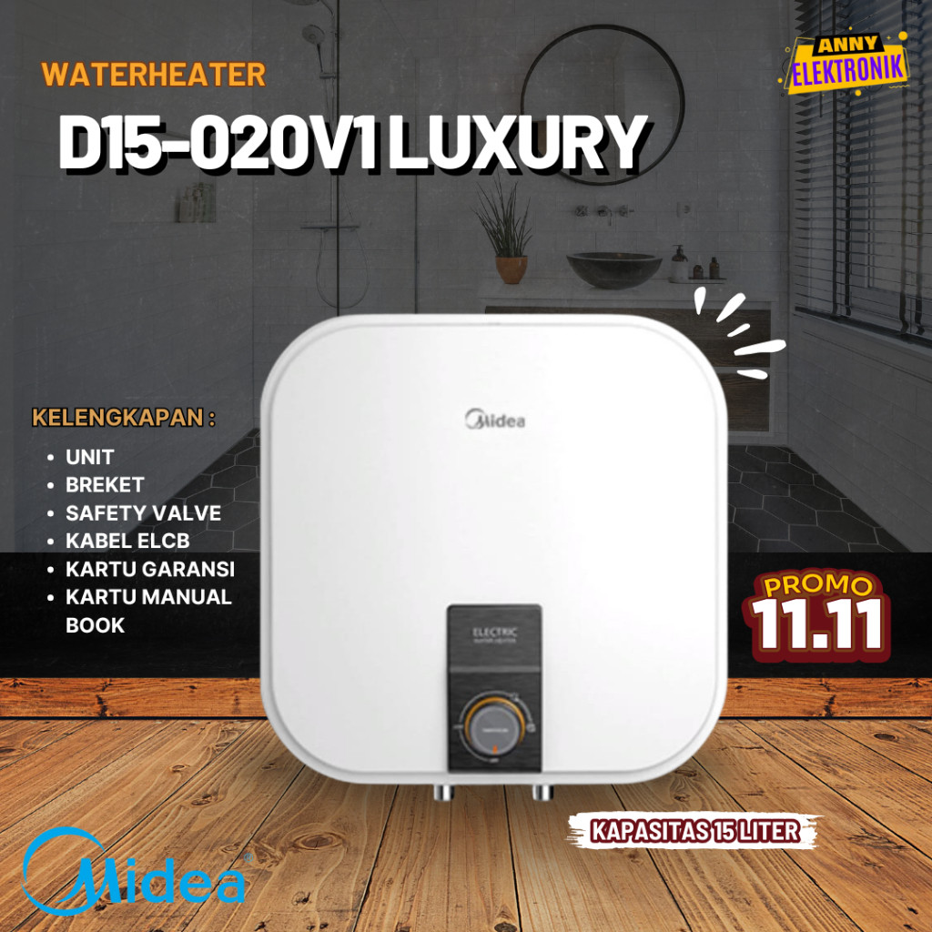 Jual (NEW) Water Heater Midea D15 020V1 LUXURY - Kapasitas 15 Liter | Shopee Indonesia
