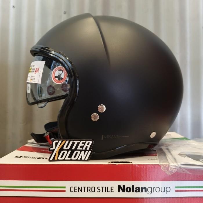 Jual NOLAN N21 Classic 10 Half Face Helmet Helm Flat Black Original | Shopee Indonesia