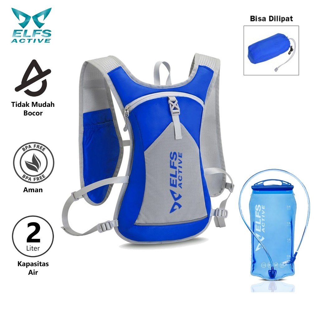 Jual ELFS ACTIVE BUNDLE 2 Hydropack Tas Sepeda Anti Air Foldable trail running Vest dan Water ...