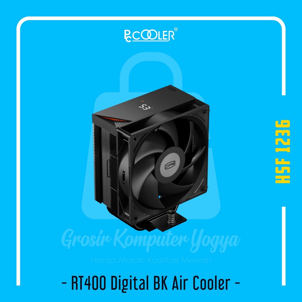 Jual PCCooler RT400 Digital BK 4-Heatpipe Tower Air Cooler CPU Heatsink ...