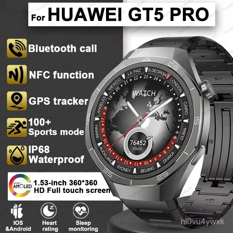 Jual Watch GT 5 For GT5 Pro Men Smart Watch 360*360 AMOLED HD Screen ...