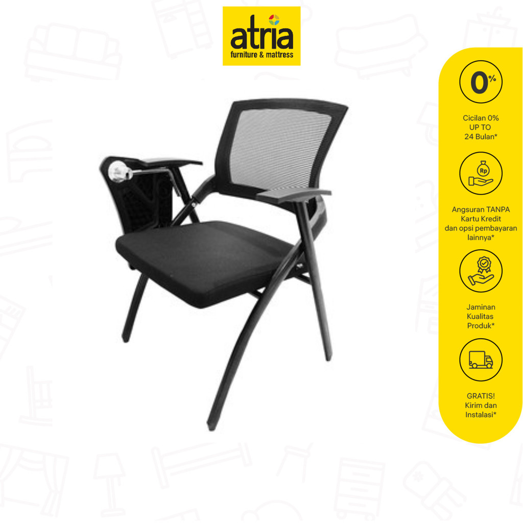 Jual Atria Kursi Kantor Multifungsi Felix With Table SP292D Black ...