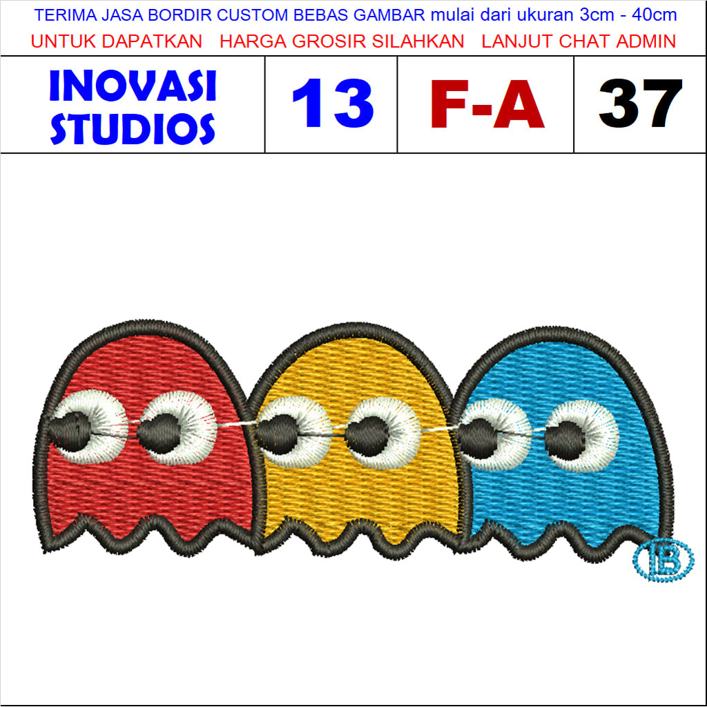 Jual PATCH BORDIR LOGO F-A37 PAC-MAN BLINKY EMOJI CUTE - IPATCH STUDIOS ...