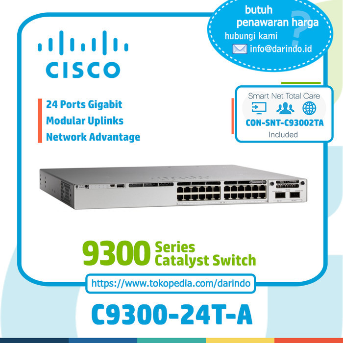 Jual Cisco C9300-24T-A Catalyst 9300 Series Switch + Smart Net | Shopee Indonesia