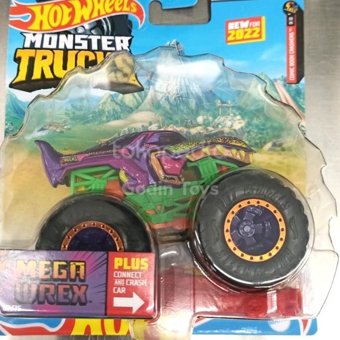 Jual Monster Trucks Mega Wrex comic book crasher Hot Wheels truck ...