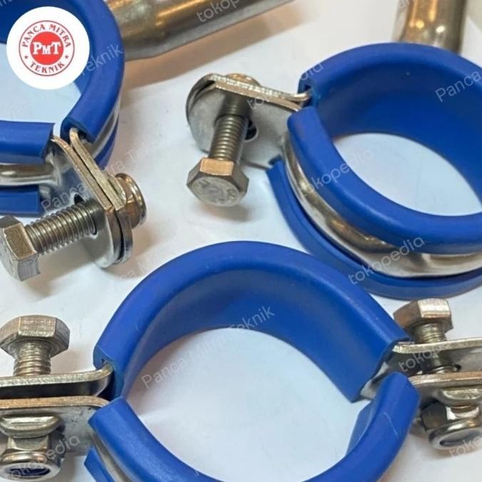 Jual Promo 1-1/2" Inch Clamp Pipa Sanitary / Klem Pipa Holder Stainless ...