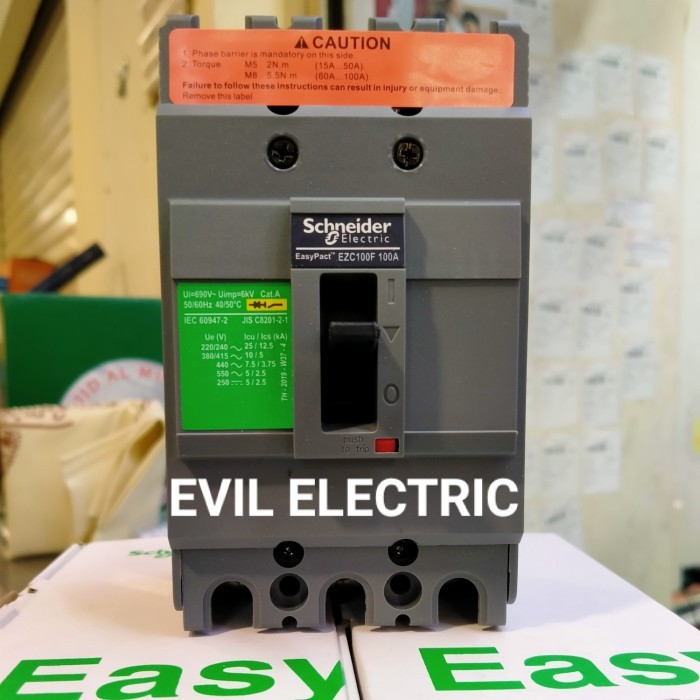 Jual Proses Fasts Mccb Breaker Nfb Ezc Ezc100F 3P 30A,40A,50A,60A,75A,80A,100A Schneider ...