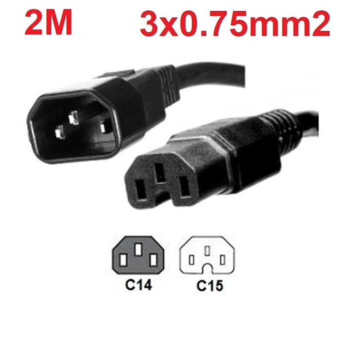 Jual Kabel Power AC Plug C14 C15 2M 2 Meter | Shopee Indonesia