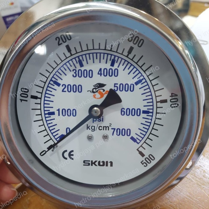 Jual Banting Harga Pressure Gauge Skon 4" Payung 500 Kg/Cm2 (7000Psi) Ss Brass 1/2 Npt | Shopee ...