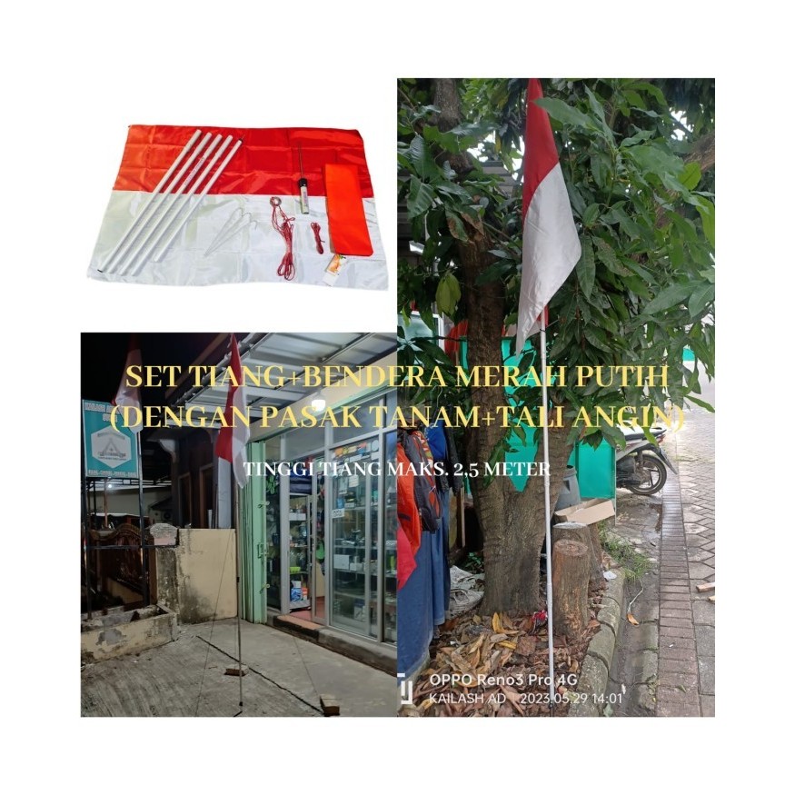 Jual Paket Tiang bendera bahan aluminium model plug n play | Shopee Indonesia