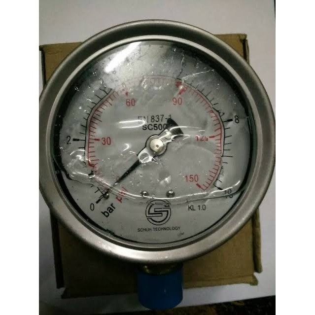 Jual Grab Nows Pressure Gauge Schuh Technology Sc500 Ss Brass 16 Bar Dia : 4" (Inch) | Shopee ...